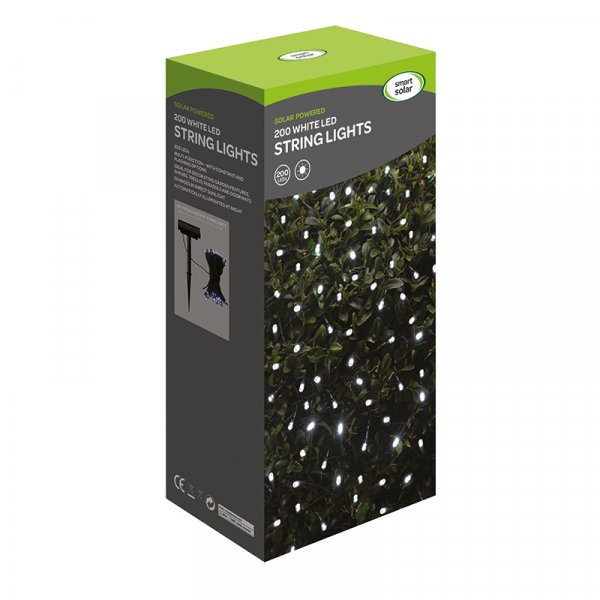 Smart Garden 200 Solar LED String Lights - Cool White • Homeleigh ...