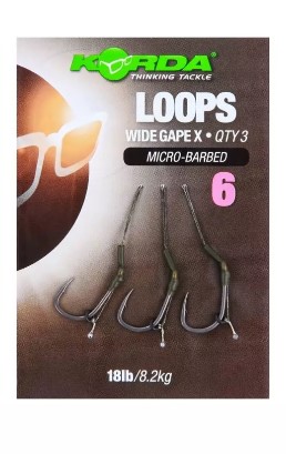 Korda Loops Wide Gape X Size 6 Micro Barbed • Homeleigh Garden Centres