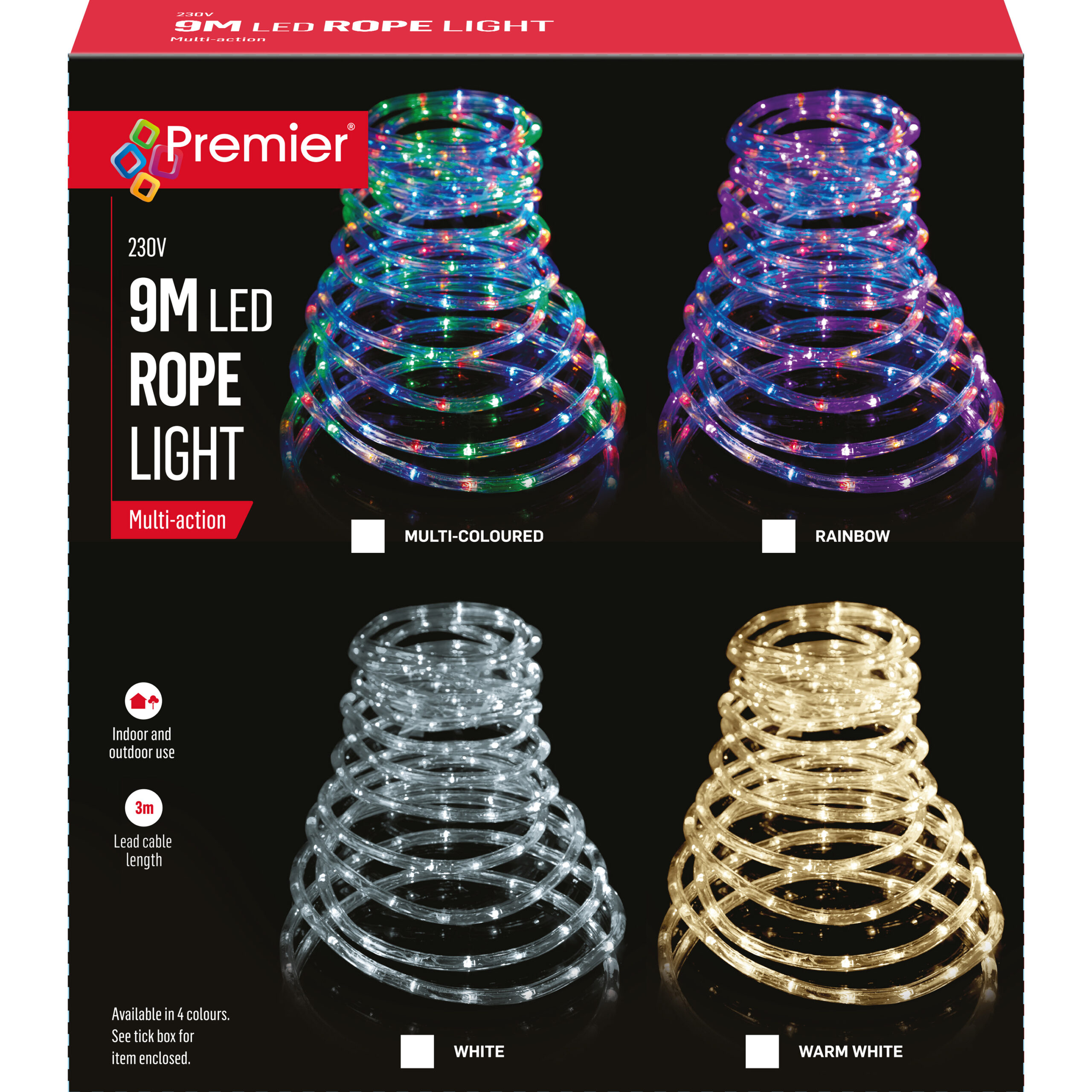 PREMIER 9M MULTI-ACTION LED ROPE LIGHT - WHITE • Homeleigh Garden Centres