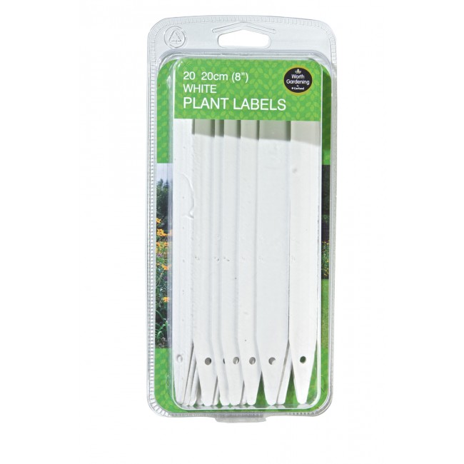 Garland 20cm (8") White Plant Labels (20) • Homeleigh Garden Centres