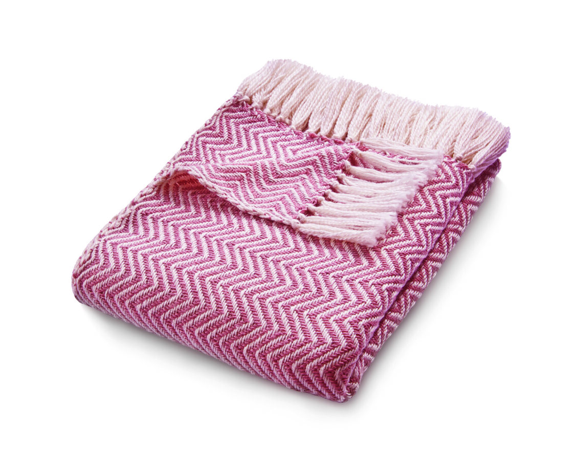 Hug Rug Woven Herringbone Throw Coral Pink 130x180 • Homeleigh Garden ...