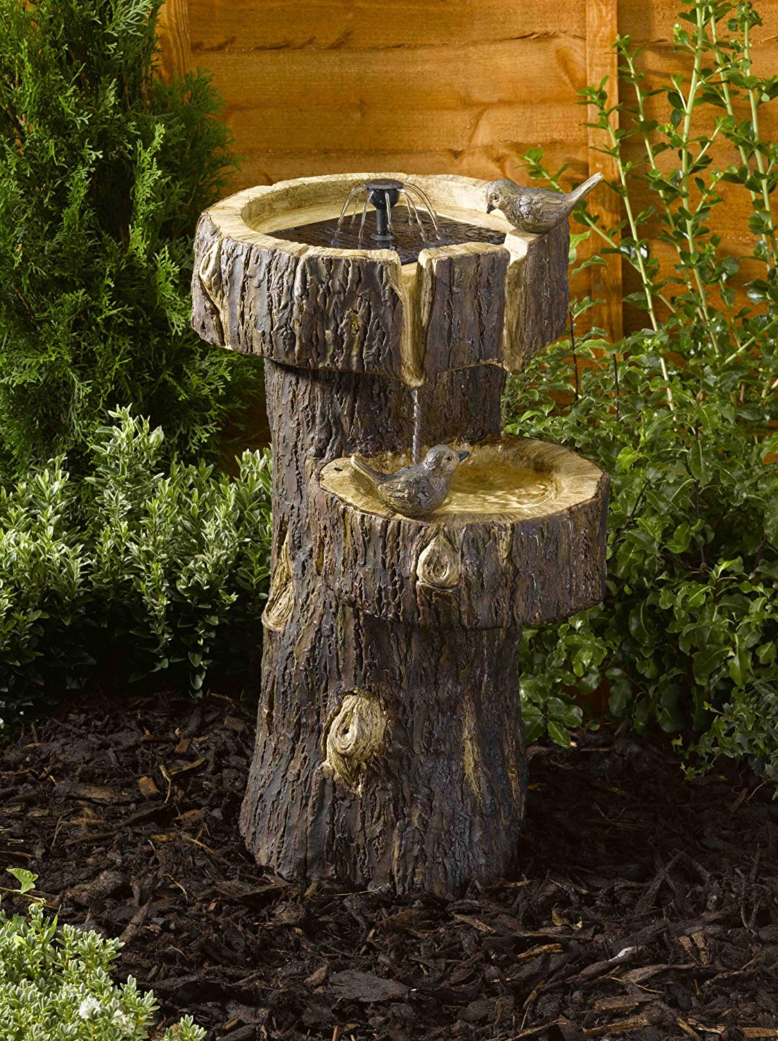 Smart Solar Tree Trunk Water Feature • Homeleigh Garden Centres