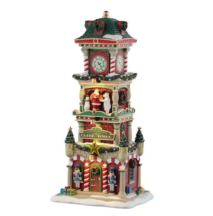 LEMAX THE VILLAGE SQUARE CLOCK TOWER, B/O (4.5V) • Homeleigh Garden Centres